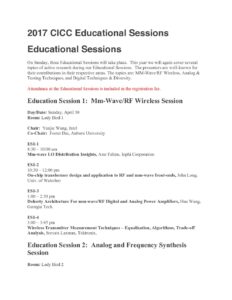 2017 CICC Educational Sessions - 2024 IEEE CICC